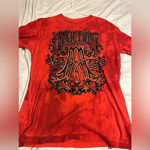 Affliction | Shirts | Red Affliction Shirt I Never Wear Havent Worn It ...